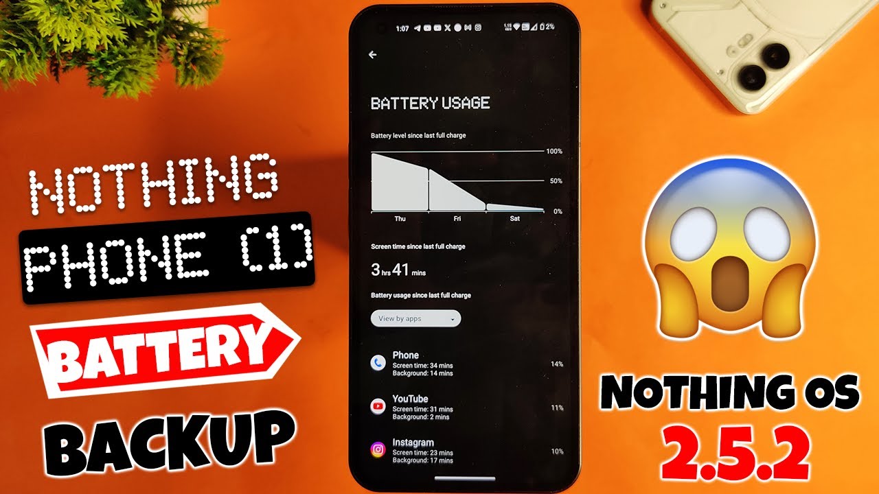 Nothing Phone (1) Battery Backup After Nothing OS 2.5.2 Android 14 ...