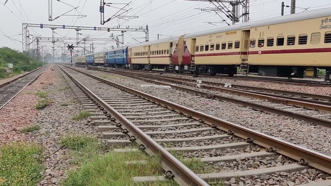 Merrut Rewari Intercity Hauled by WAP5 30011 Named Navodit - YouTube