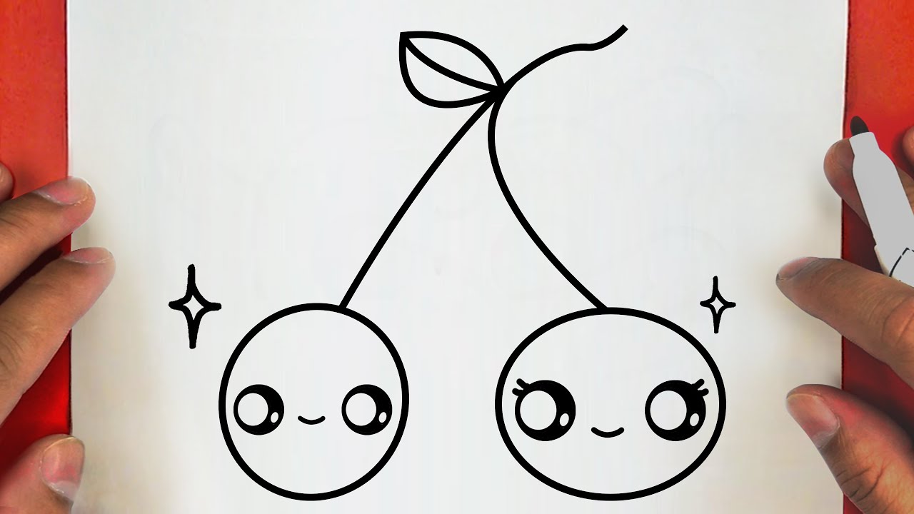 HOW TO DRAW A CUTE CHERRY , STEP BY STEP, DRAW Cute things - YouTube