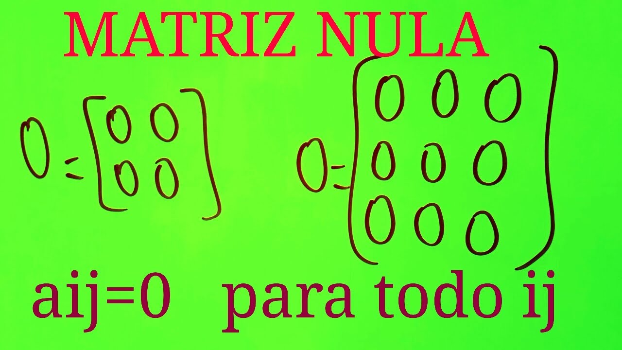 MATRIZ NULA O MATRIZ CERO - YouTube