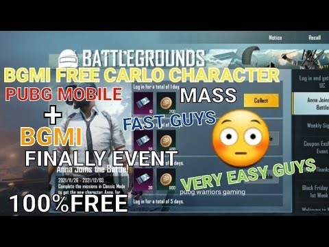 😍🔥BGMI AGAIN CHARACTER EVENT IS HERE/GET FREE CARLO CHARACTER GUYS ...