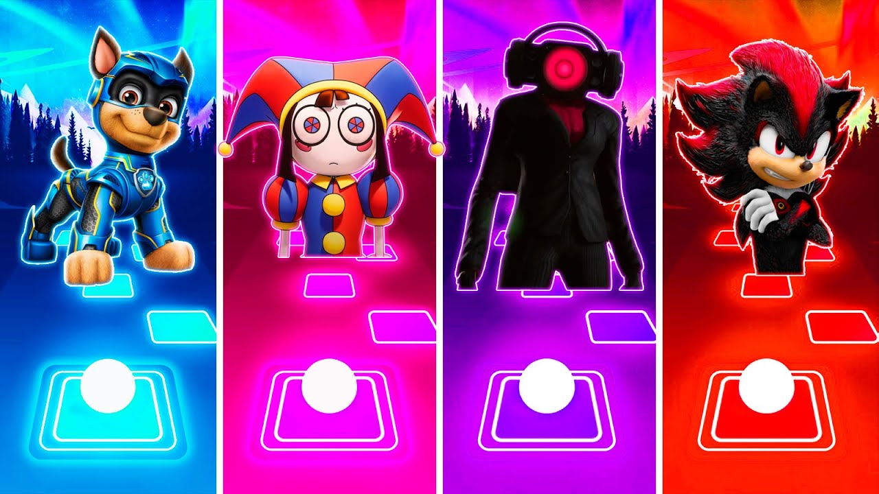 Mighty Chase vs Pomni vs Speakerwoman vs Shadow the Hedgehog | Tiles ...