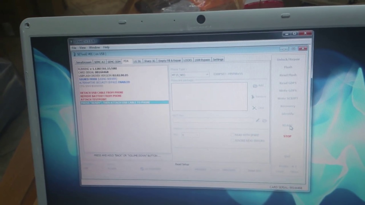 Test Point Xperia Neo V Setool Box 3 - YouTube