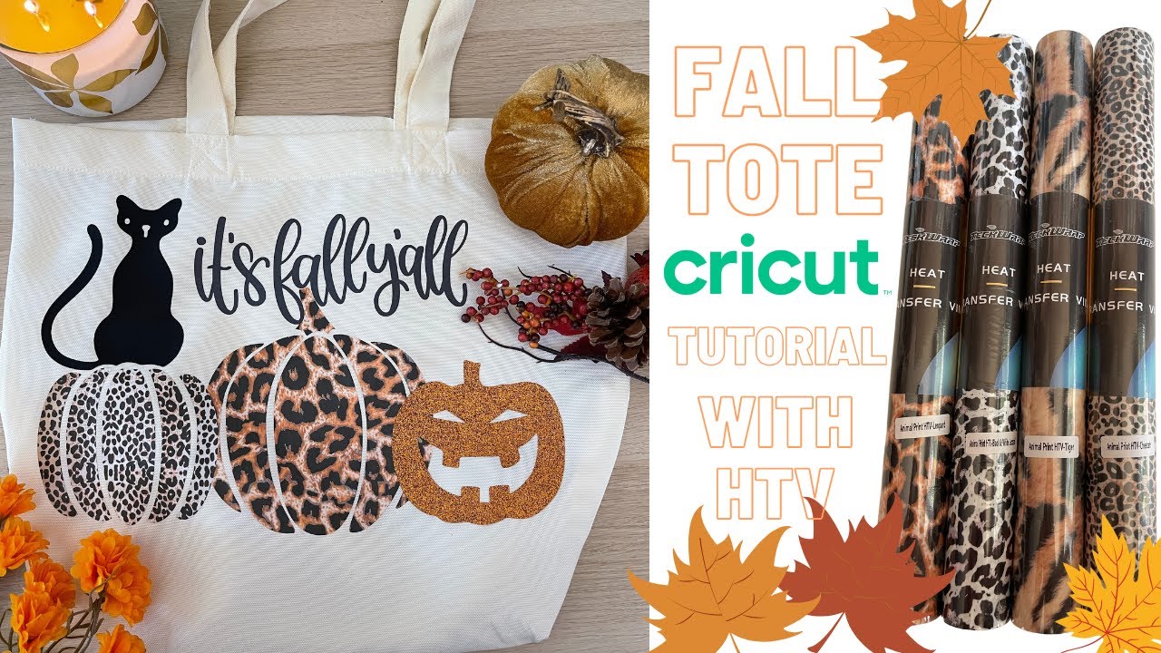 DIY FALL TOTE BAG WITH HTV | CRICUT TUTORIAL - YouTube