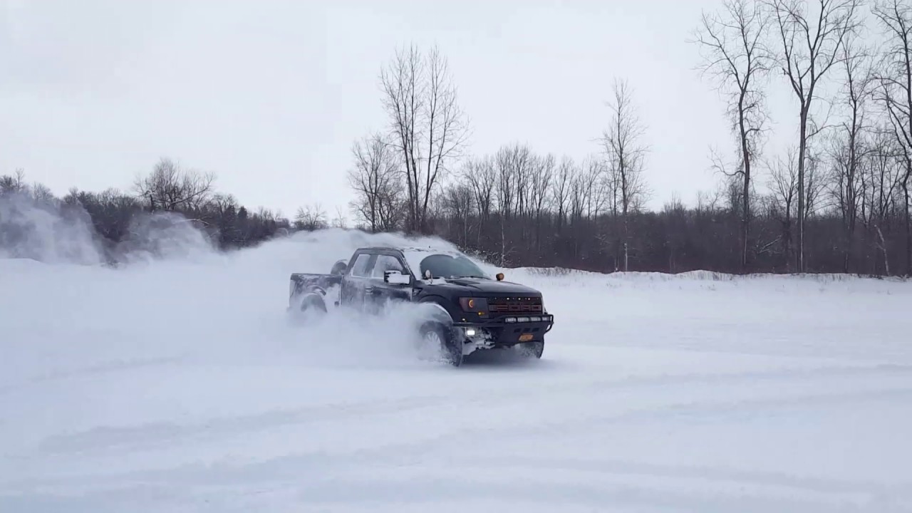 Ford raptor and f150 in the snow - YouTube