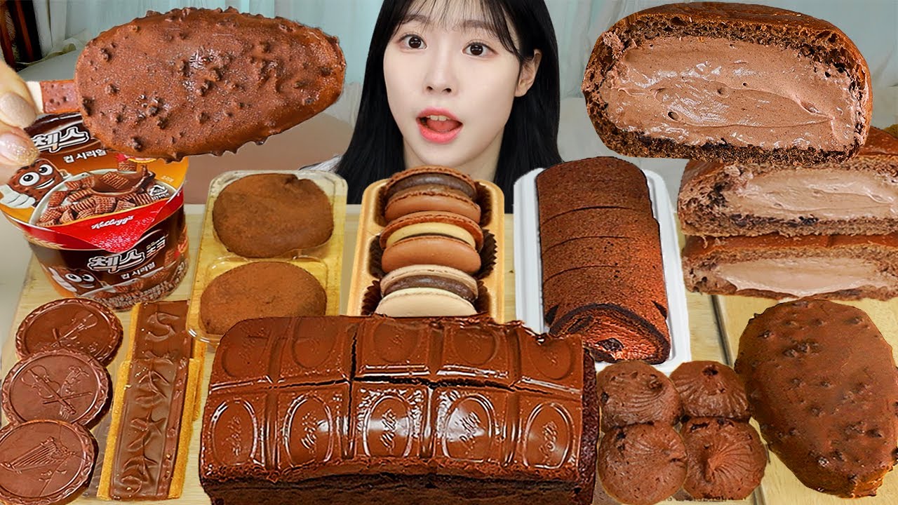 Asmr Mukbang 편의점 초콜릿 디저트 초코 아이스크림 마카롱 케이크 먹방 And 레시피 Chocolate Dessert