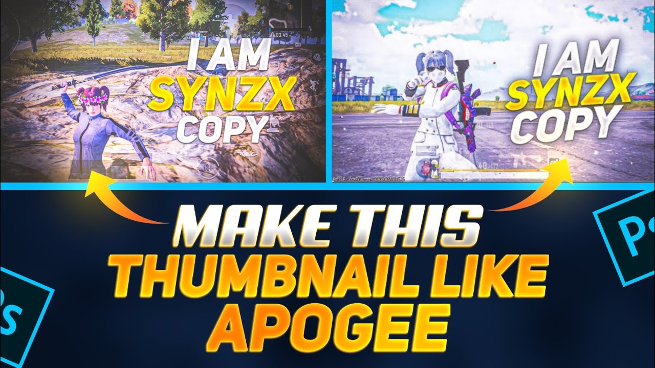 How To Make Thumbnail Like @ApoGeeYT || bgmi montage thumbnail Tutorial ...