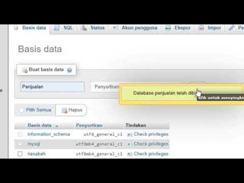 cara untuk membuat Database Penjualan Di Php Myadmin - YouTube