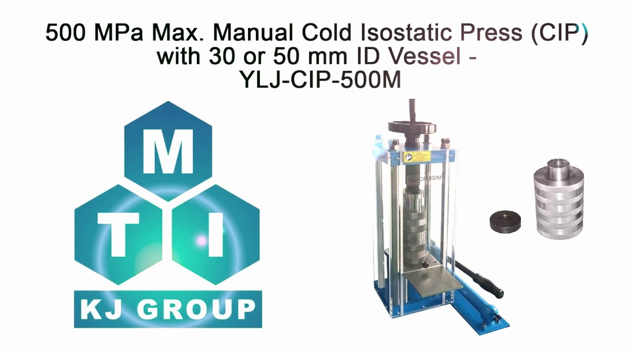 500 MPa Max. Manual Cold Isostatic Press (CIP) with 30 or 50 mm ID ...