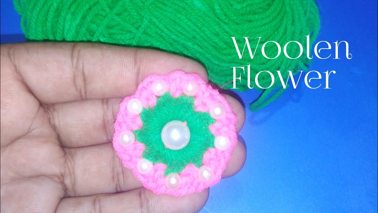 Super Easy Woolen Flower Making Idea With Finger/Woolen Flower making ...