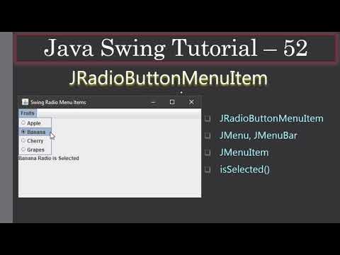 JRadioButtonMenuItem & Get Selected | Swing Tutorials #52 - YouTube