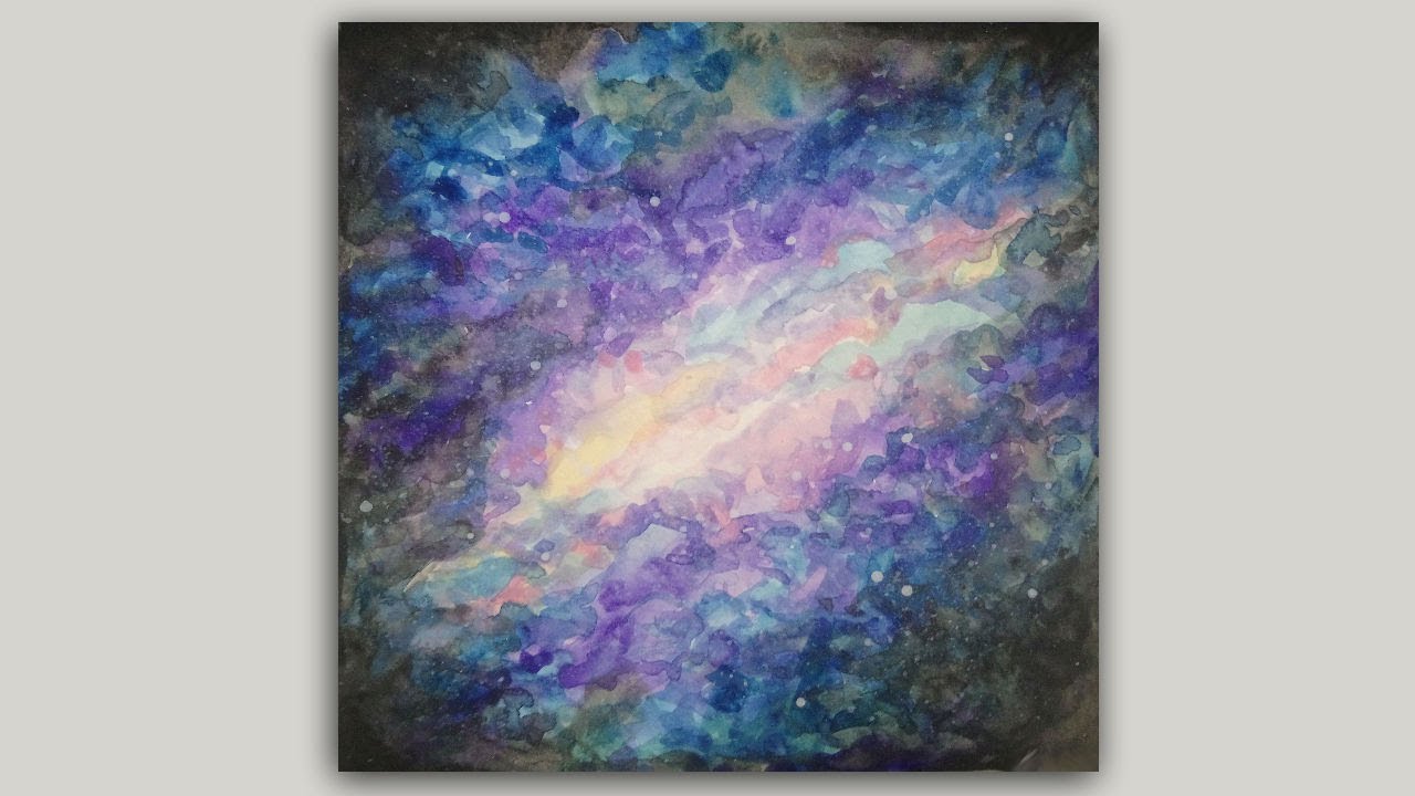 Nebula Watercolour Painting Galaxy and Stars Painting Demonstration ...