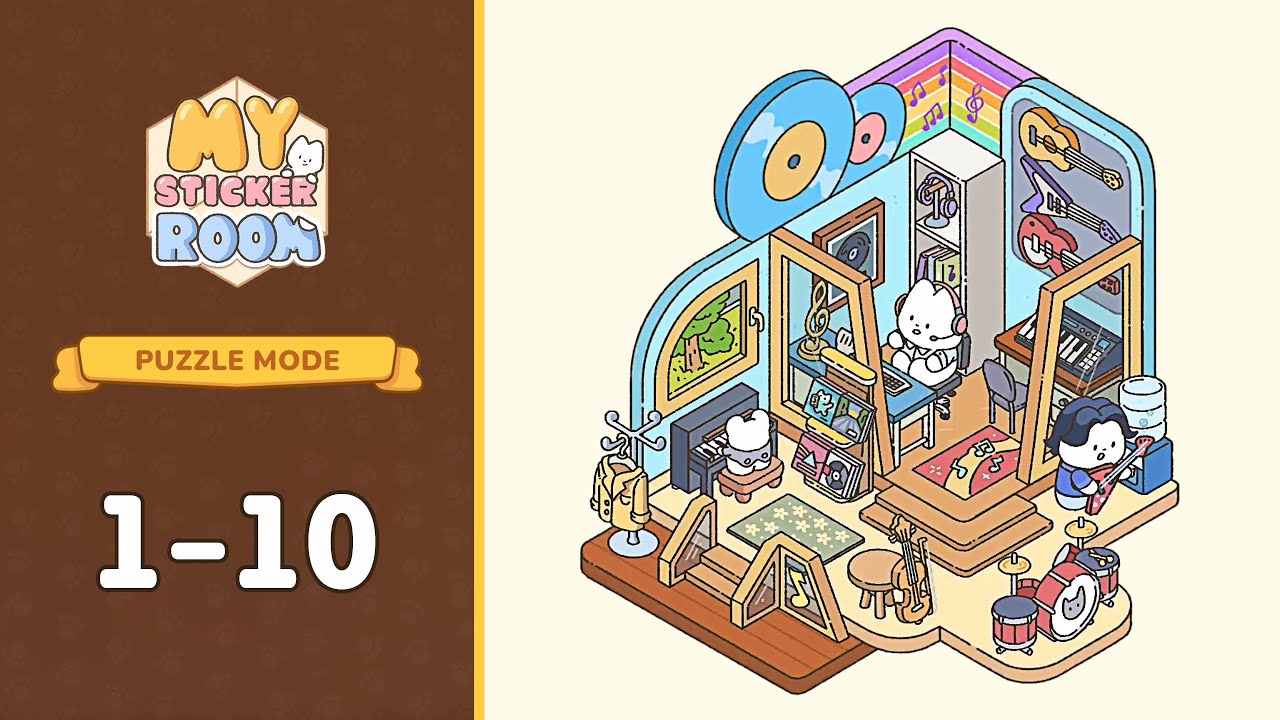 🎯 My Sticker Room Levels 1-10 Walkthrough | Puzzle Mode Complete ...