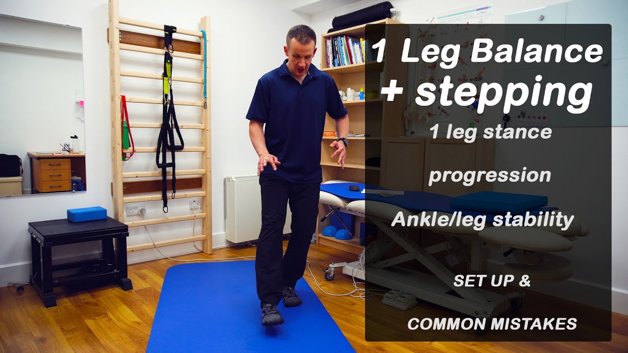 How to: 1 leg balance + stepping (ankle/leg stability, pelvis motor ...