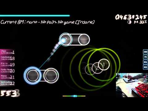 Live gameplay // (Osu!) Nano - No pain, no game [Insane] FC 99.04%