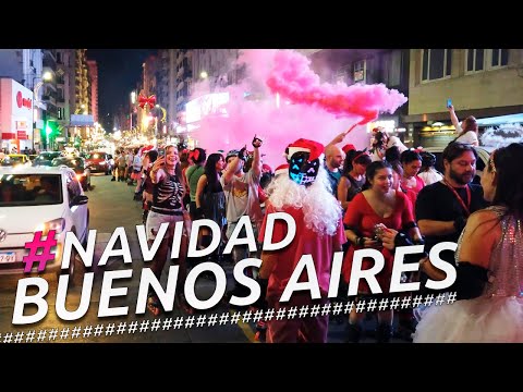 Recorriendo NOCHE NAVIDEÑA EN BUENOS AIRES  I ARGENTINA I 4K Walking Tour VLOG