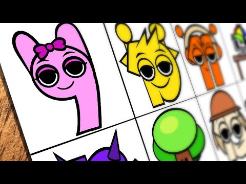 Drawing INCREDIBOX SPRUNKI but NUMBER LORE (9-18) / How to draw ...