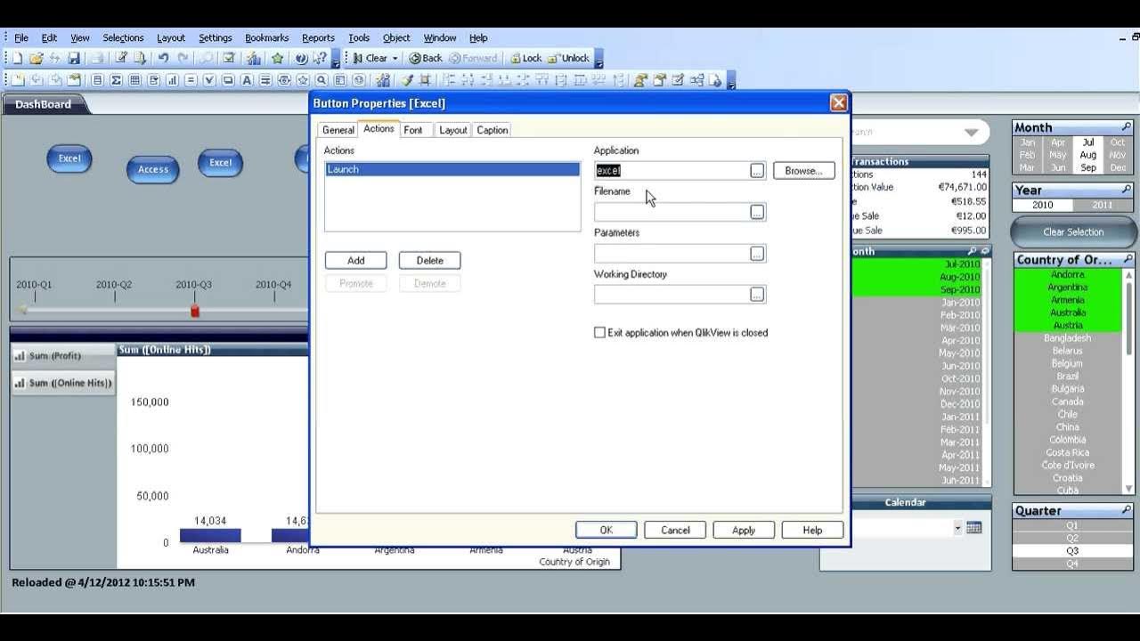 Qlikview Macro Using Launch by RFB 40 - YouTube