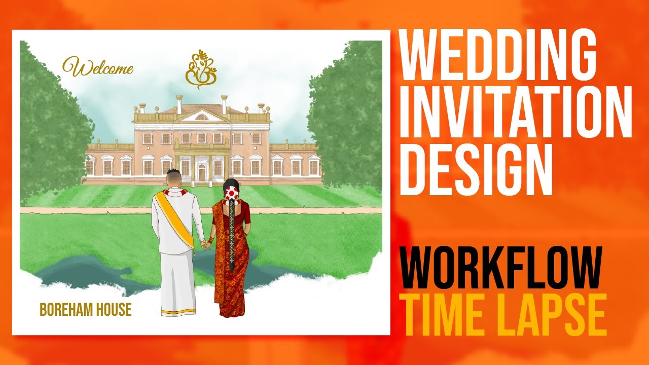 Illustration | Wedding card design | Digital drawing work flow | Time ...