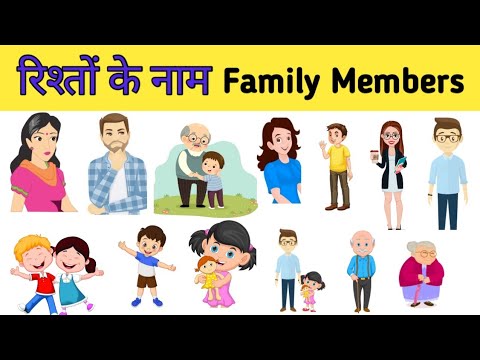 Family Relationship Name in english and hindi| Family members Name for ...