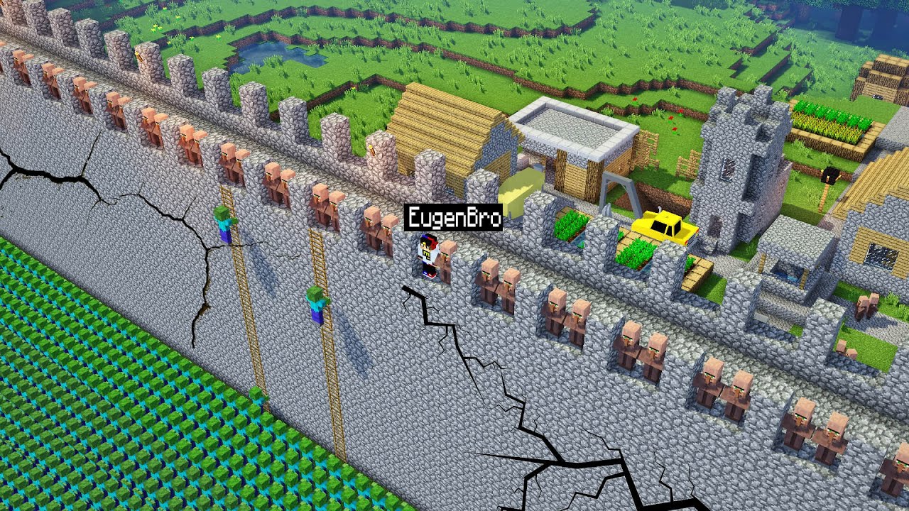 VILLAGERS BUILD The Most DEFENSIVE WALL vs Zombies - The Most Secure ...