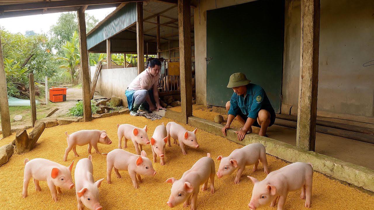 The process of me building a new pig pen. Keep raising more pigs to ...