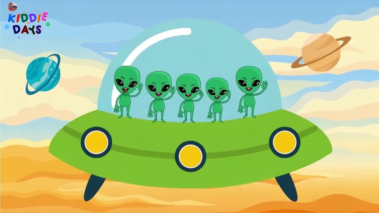 Five little Aliens in a Flying Saucer from Kiddie Days - YouTube