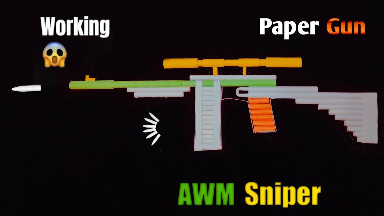How to make a Big paper Gun Sniper rifle | Paper Gun that can shoot ...