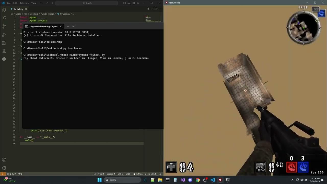 Fly Hack | AssaultCube 1.3.0.2 | Python - YouTube
