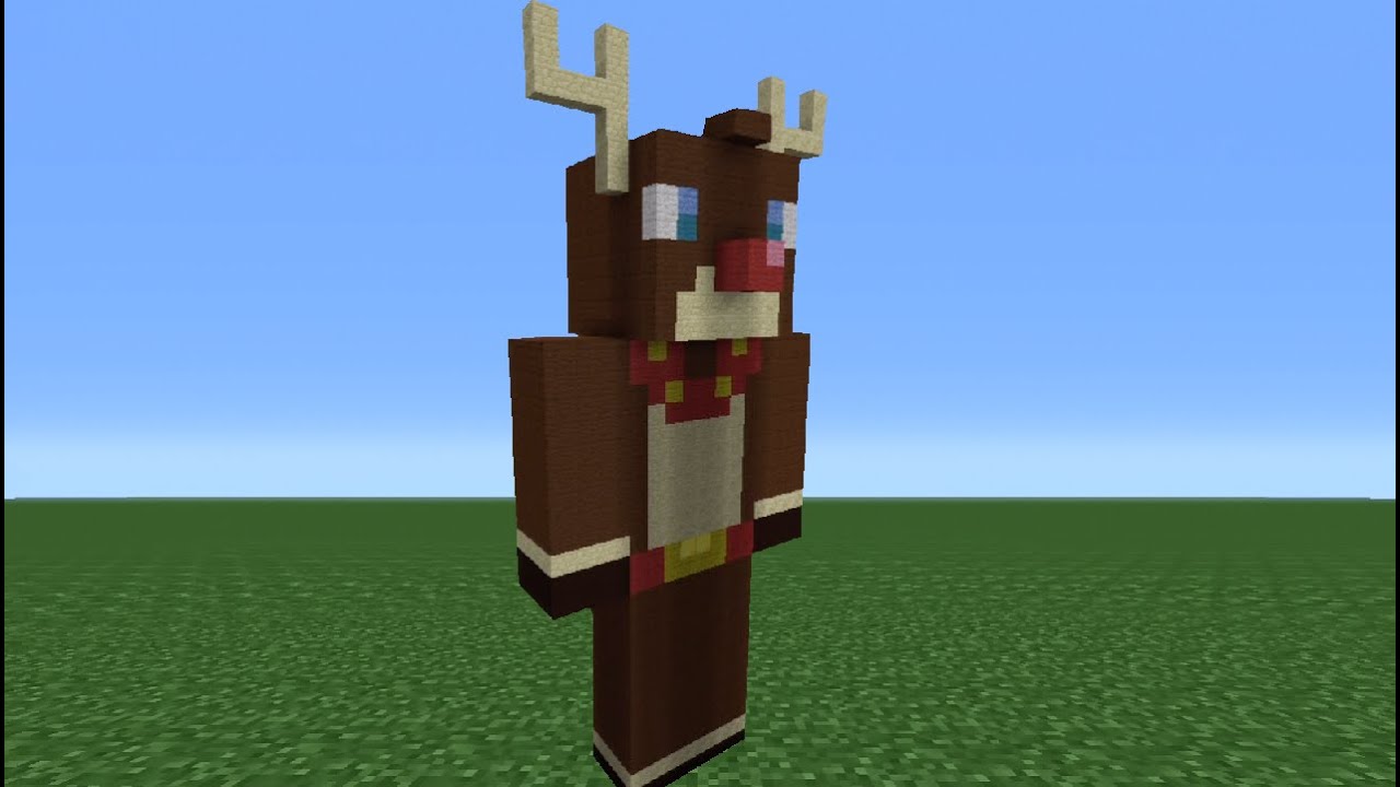 Minecraft Tutorial: How To Make A Rudolph Statue - YouTube