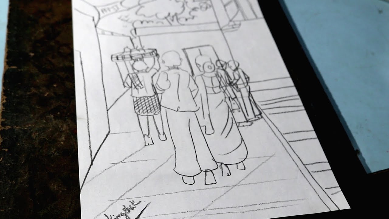 How to Draw A City Life - Composition - Figure Drawing Tutorial - Step ...