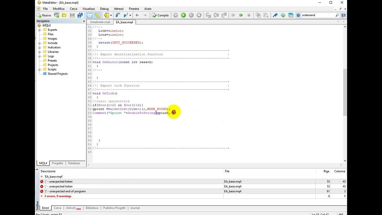Un utilissimo EA Base in mql4 - YouTube