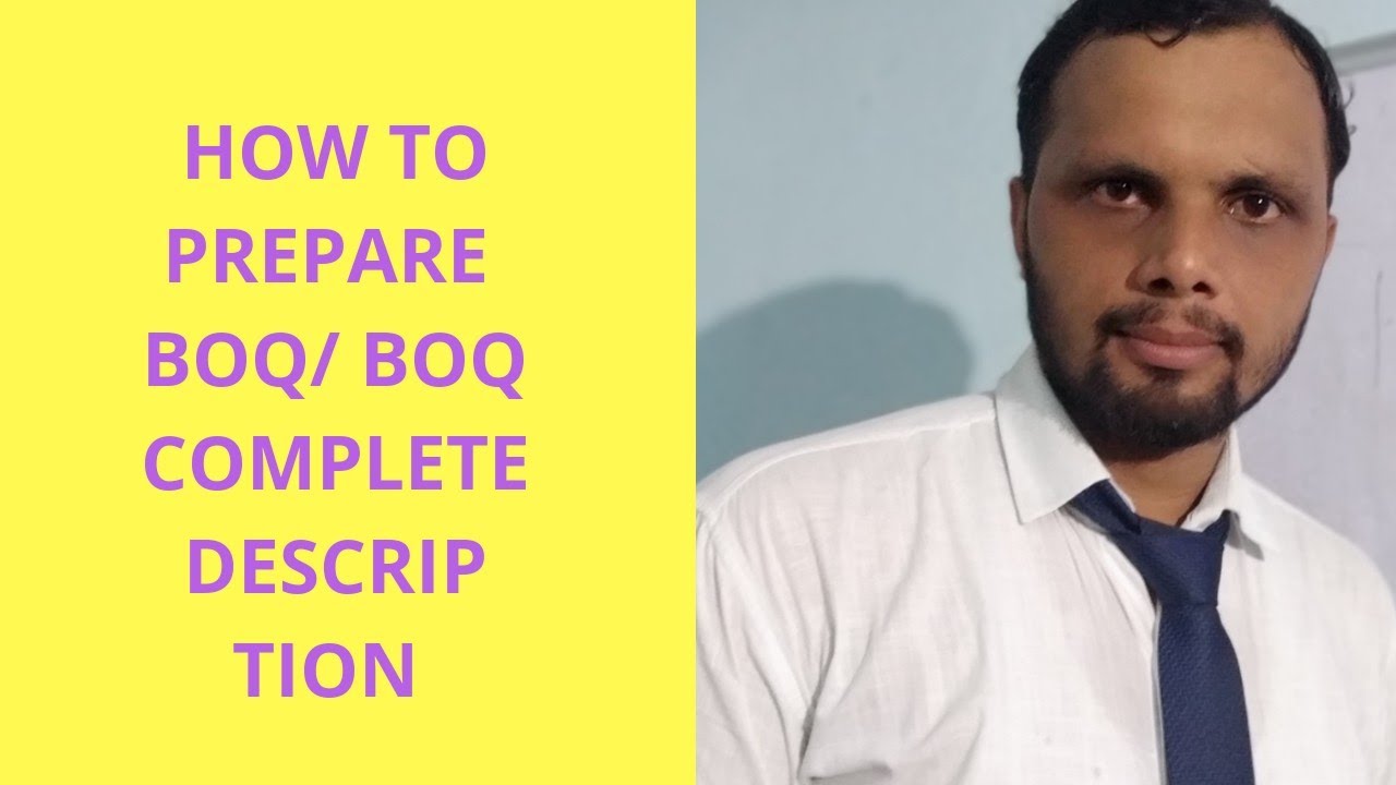 BOQ(Bill of Quantity) Kaise banate hai/How to prepare BOQ - YouTube