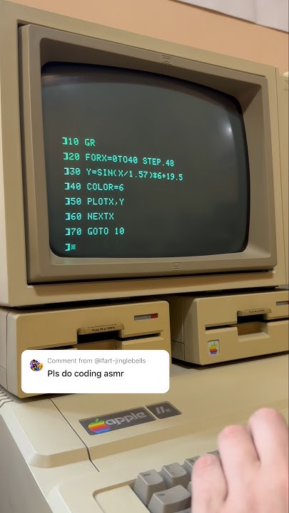 AppleSoft BASIC low-res graphics sine wave “heartbeat” : apple IIe ASMR ...