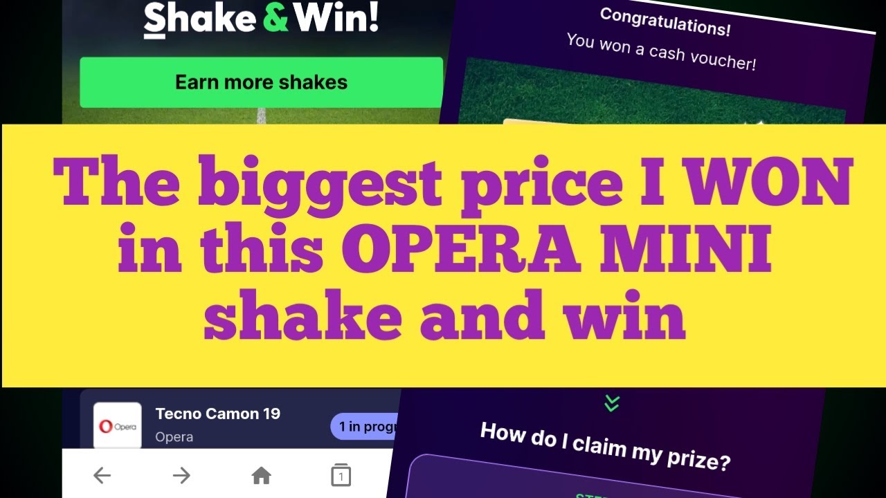 How much I've won in opera mini browser shake and win giveaway - YouTube