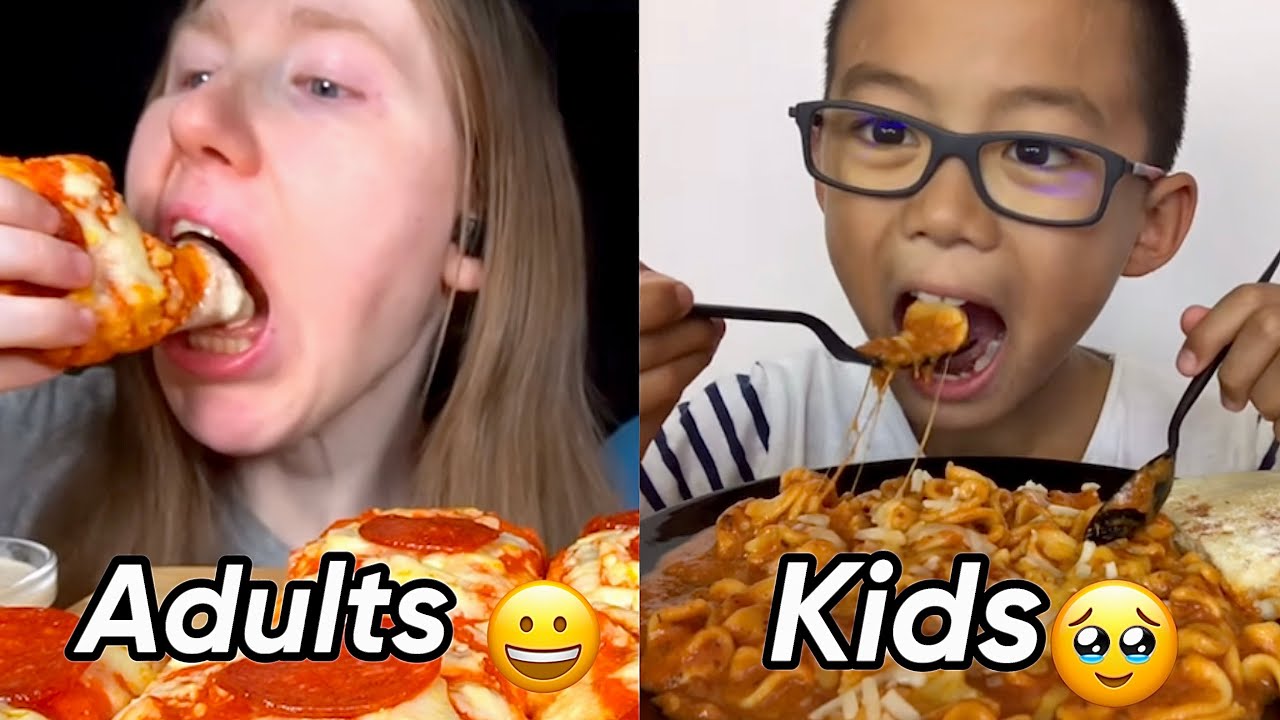 Kids vs. Adults Mukbangers - YouTube