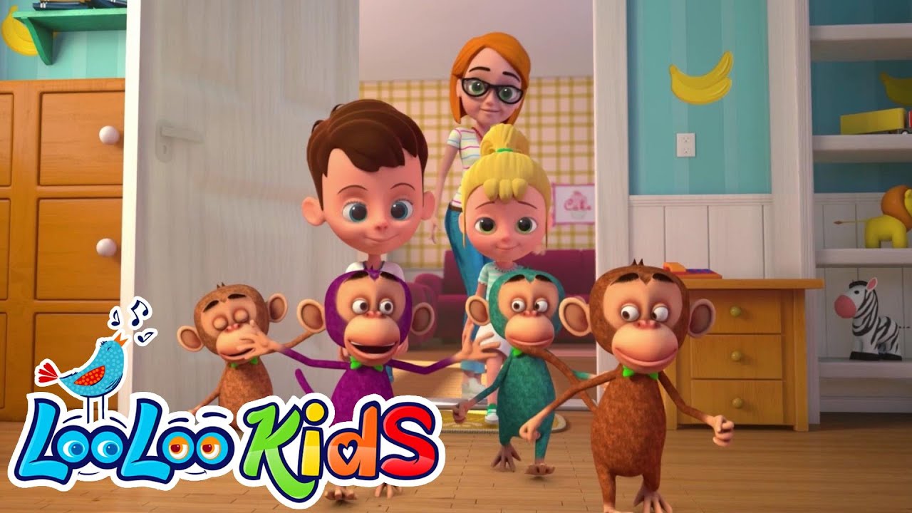 Five Little Monkeys + Chocolate 😁 Toddler Music and Nursery Rhymes by ...