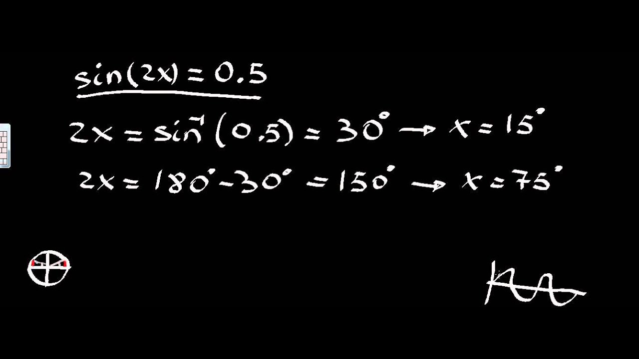 Solving A Trigonometric Equation Sin 2x 0 5 YouTube