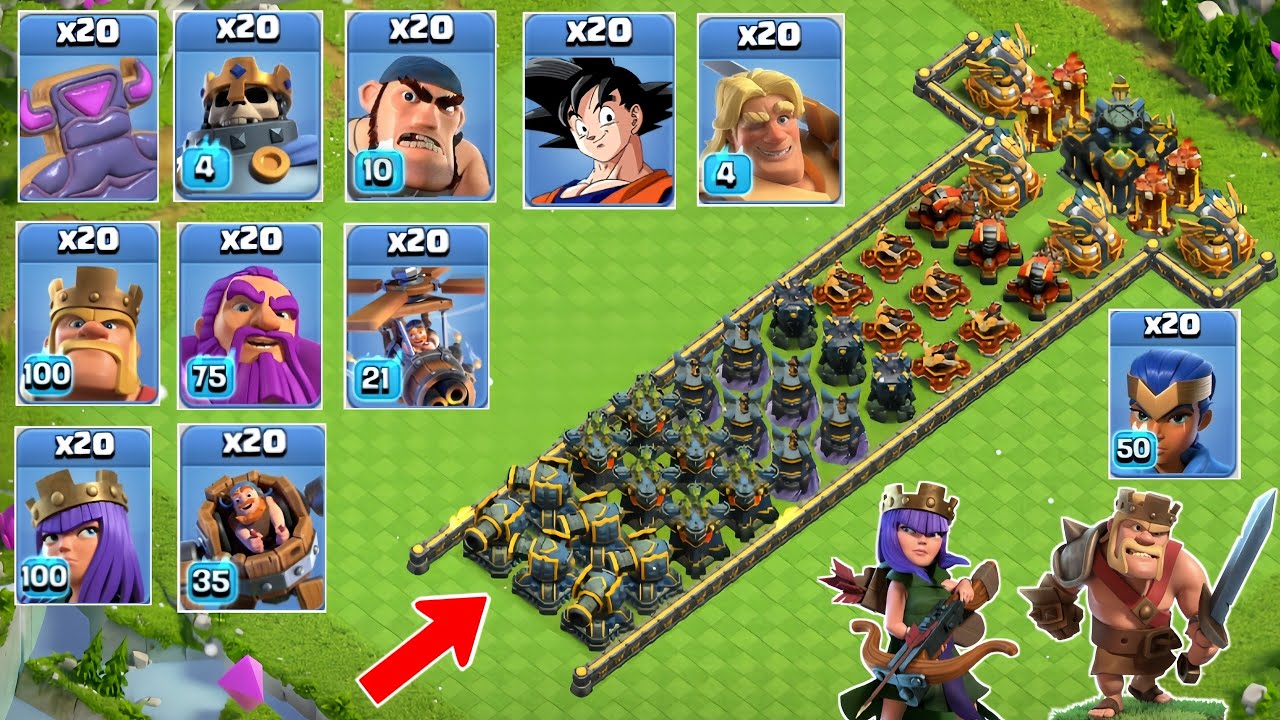 FIRE TRACK VS TROOPS | TH 17 MAX VS 20 ALL HERO NO ABILITY WHO WHIL WIN ...