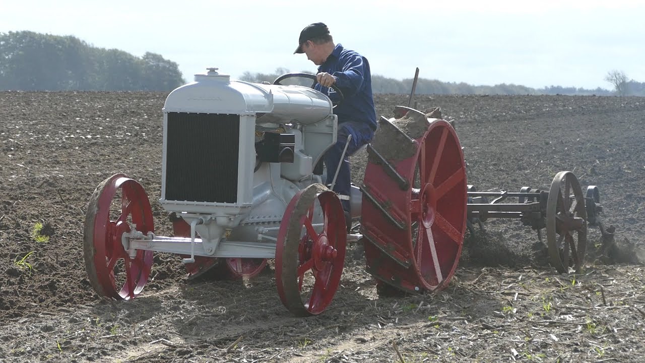 Fordson Model F Working Hard in The Field Cultivation w/ Old Metal ...