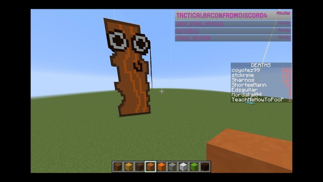 Minecraft Pixel Art - Bacon - YouTube