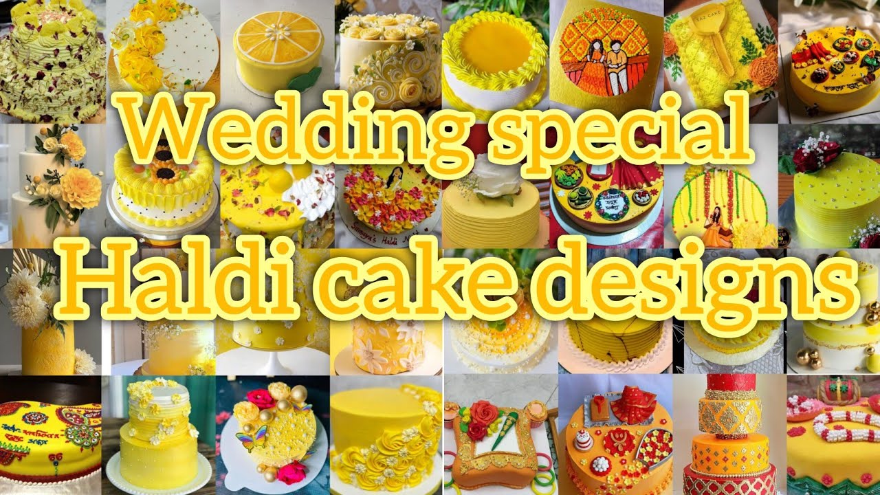 💛yellow colour cake design ideas/haldi cake decorationideas/theme cake ...