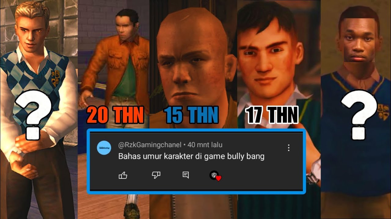 Fakta Game Bully – Usia dan Tahun Lahir Karakter-karakter di Game Bully ...