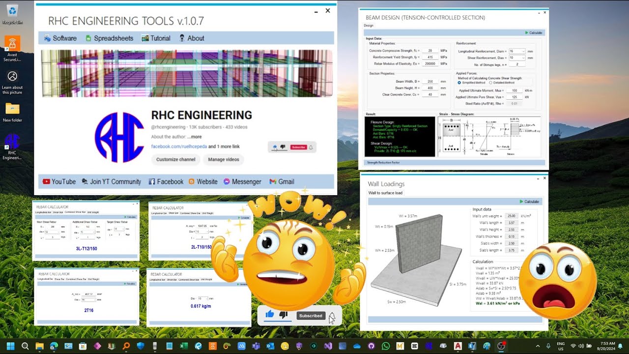 Wall to Surface Load | RHC Engineering Tools v.1.0.7 - YouTube