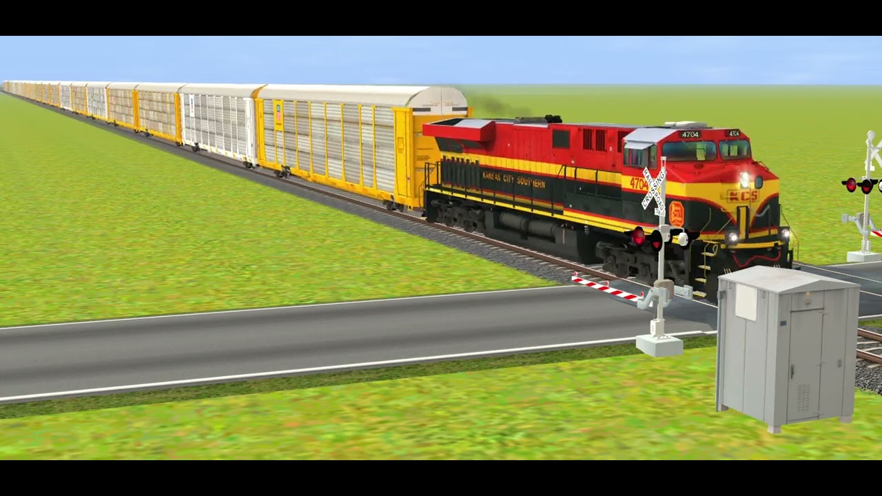 Trainz: KCS GEVO leads autoracks - YouTube