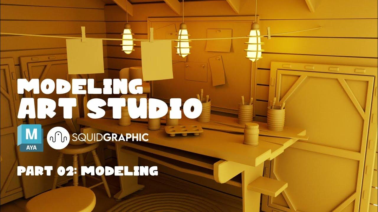 MODELING 3D ART STUDIO SCENARIO PART 02. AUTODESK MAYA. SQUIDGRAPHIC. - YouTube