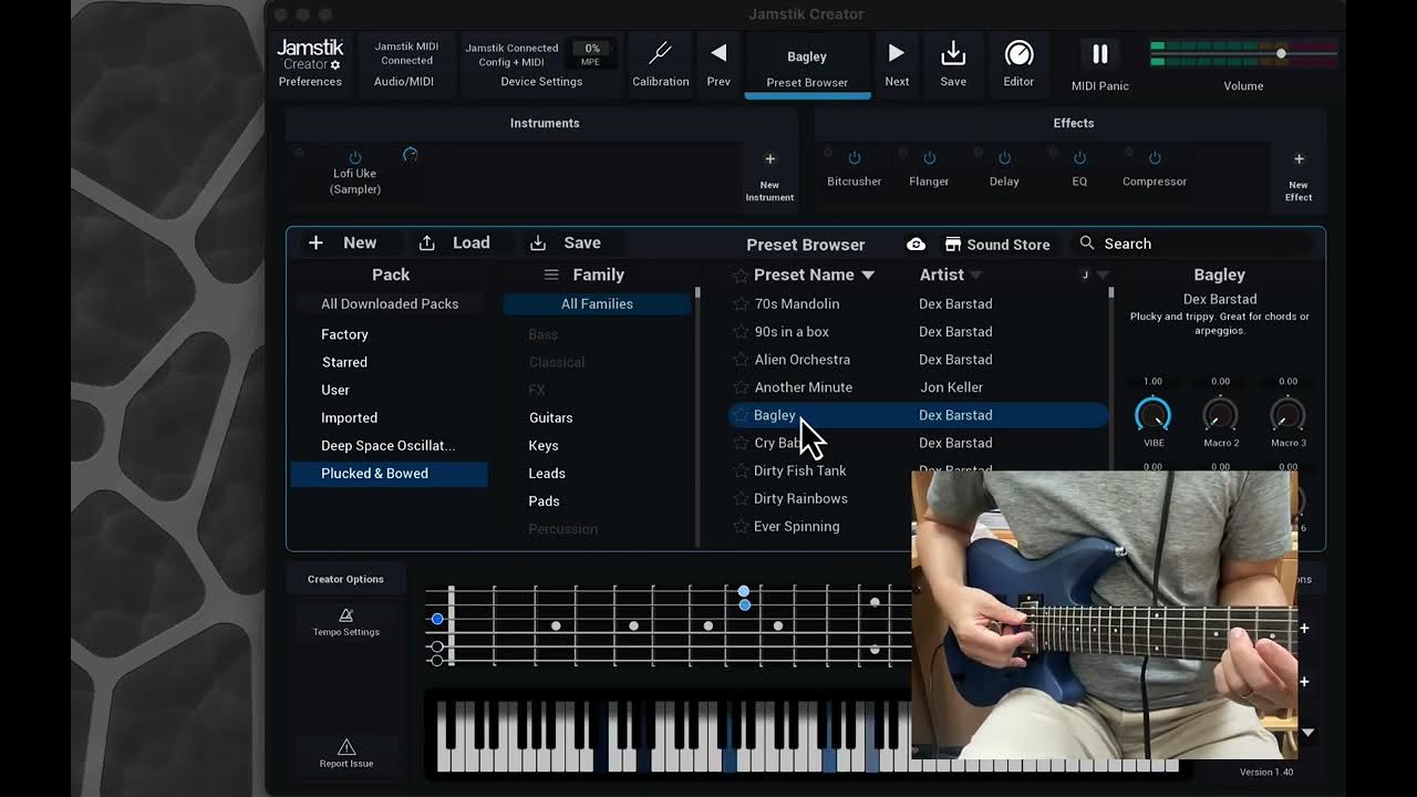 Jamstik Creator Plugin Sounds: Bagley - YouTube