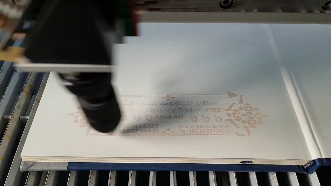 Laser engraving on notebook paper - YouTube