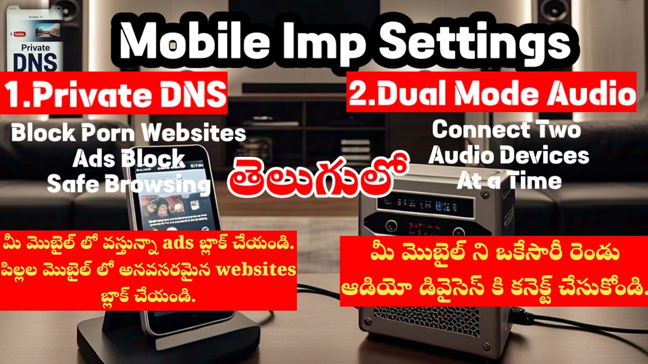 Mobile Settings Private DNS And Dual Mode Audio Options Explain In ...