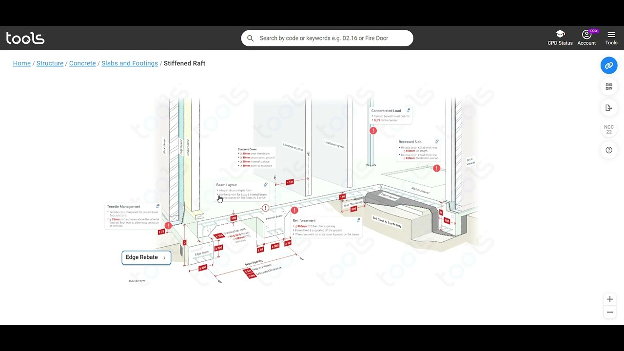 Stiffened Raft | NCC Compliance Codes | BuildingTools.co - YouTube